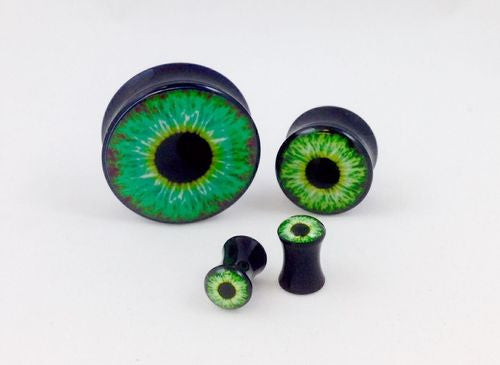 Logo Plugs Green Eyeball - PAIR – JSW Body Jewelry